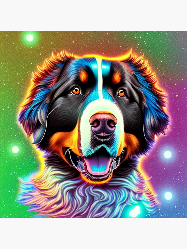 "Cadet #76 - Nebula Bernese Mountain Dog, Galactic Doggo, Dog Portrait ...