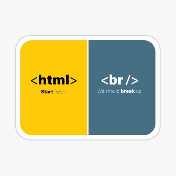 "Coding Cards, Colorful Graphics Filled With HTML Coding Jokes" Sticker ...
