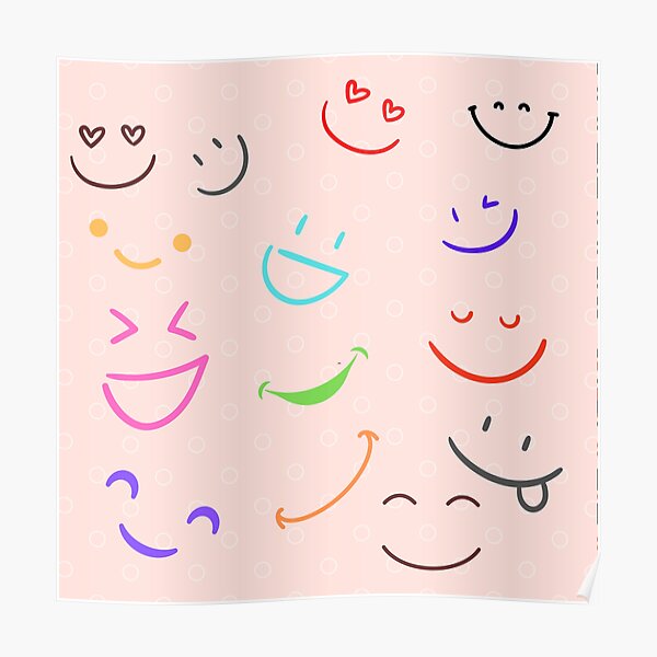 "Smiley Face Collection" Poster for Sale by Vitalocoprints | Redbubble