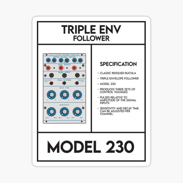 "230 Classic Reissue – Triple Envelope Follower" Sticker for Sale by ...