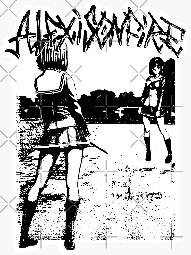 "Alexisonfire Merch Anime Knife Fight" Sticker for Sale by RayessAya ...