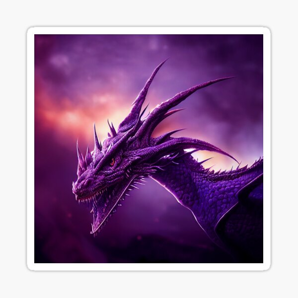 "hyper realistic purple dragon" Sticker for Sale by mayza-shop | Redbubble