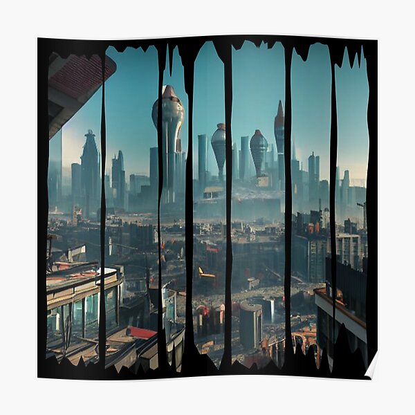 "Atompunk Futuristic City" Poster for Sale by vladocar | Redbubble