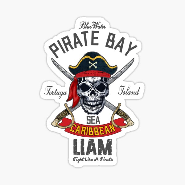 "Name liam with pirate skull" Sticker for Sale by Ahmedkorany | Redbubble