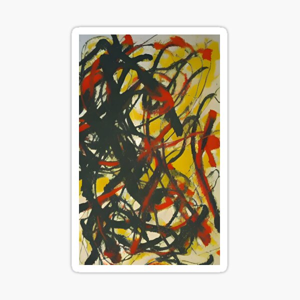 "Jackson Pollock style paint brush strokes, abstract informal" Sticker ...