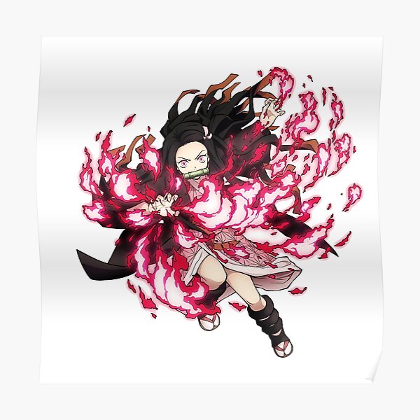 "Nezuko Kamado Demon Form " Poster for Sale by OtakuJ2070 | Redbubble