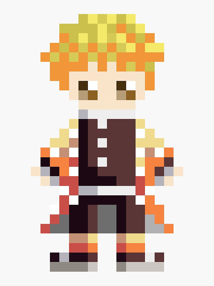 "Kimetsu no Yaiba (Demon Slayer) Zenitsu Agatsuma Pixel Art" Sticker ...