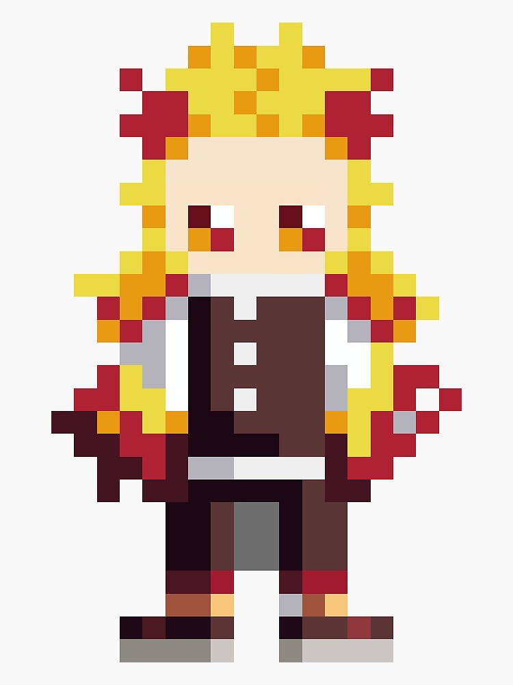 Pegatina «Kimetsu no Yaiba (asesino de demonios) Kyojuro Rengoku Pixel ...