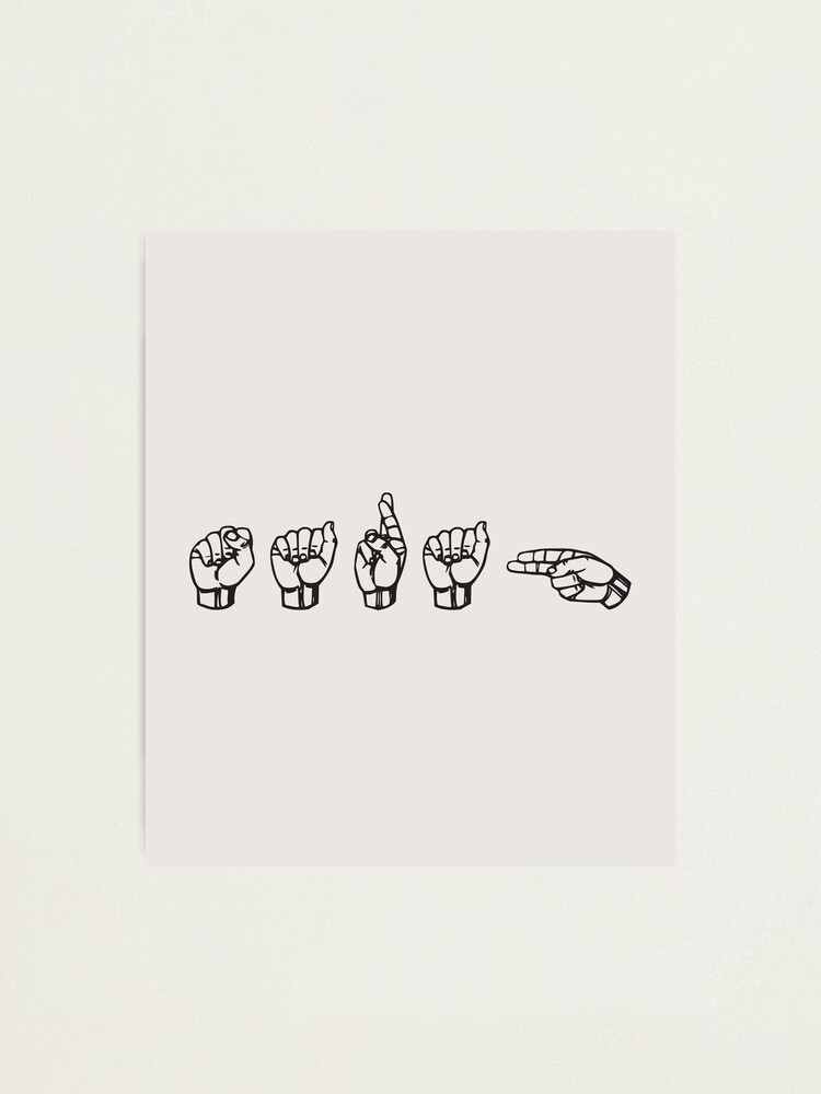 "Sarah Name Hand Sign Language ASL Gift Named Sarah" Photographic Print ...
