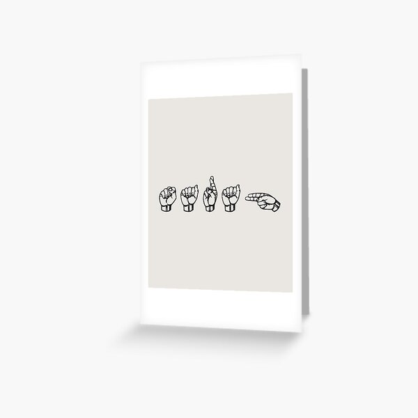 "Sarah Name Hand Sign Language ASL Gift Named Sarah" Greeting Card for ...