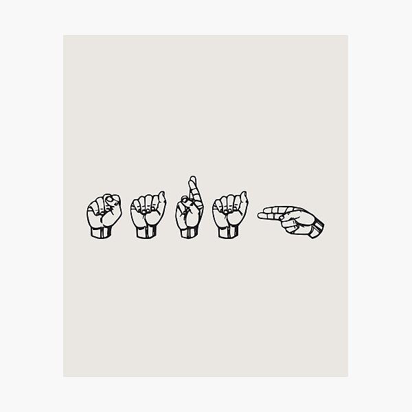 "Sarah Name Hand Sign Language ASL Gift Named Sarah" Photographic Print ...