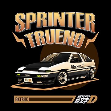 "Initial d takumi toyota AE86 trueno" Sticker for Sale by Rocket Shock ...