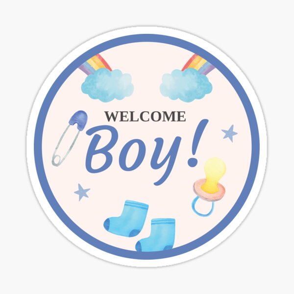 "Welcome Boy - It's a boy baby shower " Sticker for Sale by ...