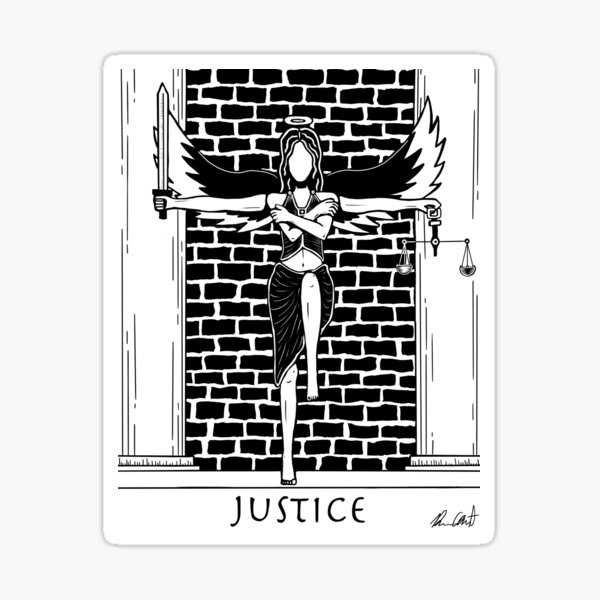 "Justice" Sticker for Sale by ArtofRein | Redbubble