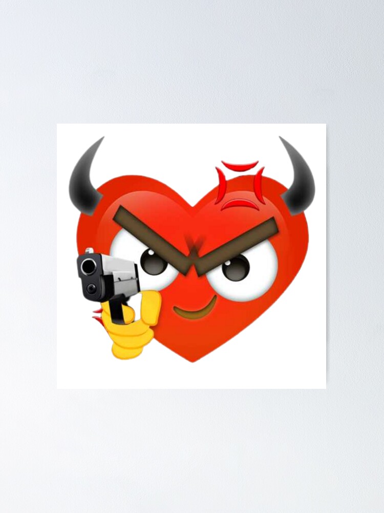 "Angry heart with gun" Poster for Sale by emojiss | Redbubble