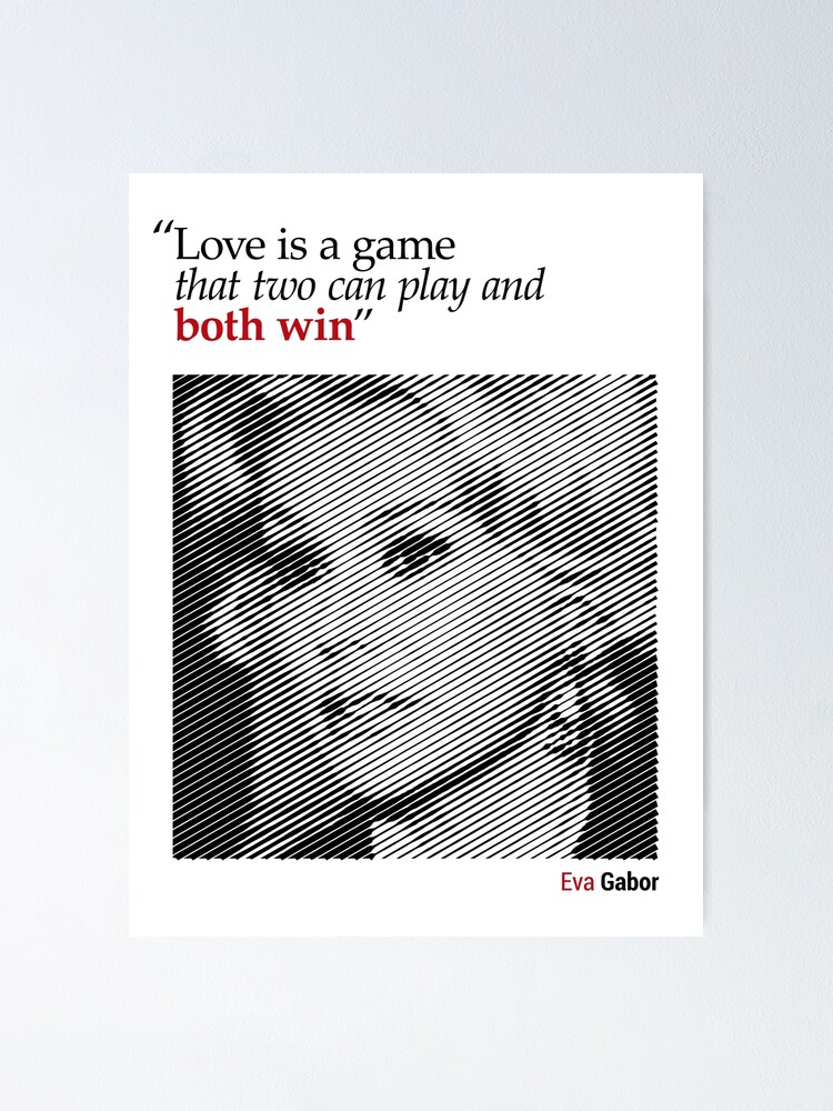 "Eva Gabor's Portrait with a Love Quote" Poster for Sale by emotica ...