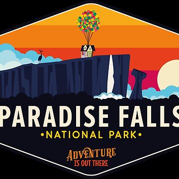 "Paradise Falls National Park: Adventure is out there" Sticker for Sale ...