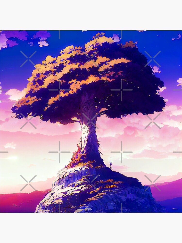 "Ancient Tree Manga style" Sticker for Sale by MidFantasy | Redbubble