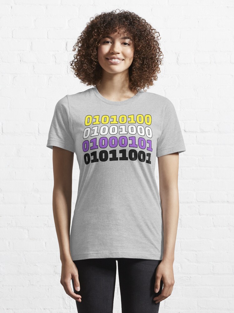 "Non-Binary Binary Code (THEY)" T-shirt for Sale by Chiherah ...