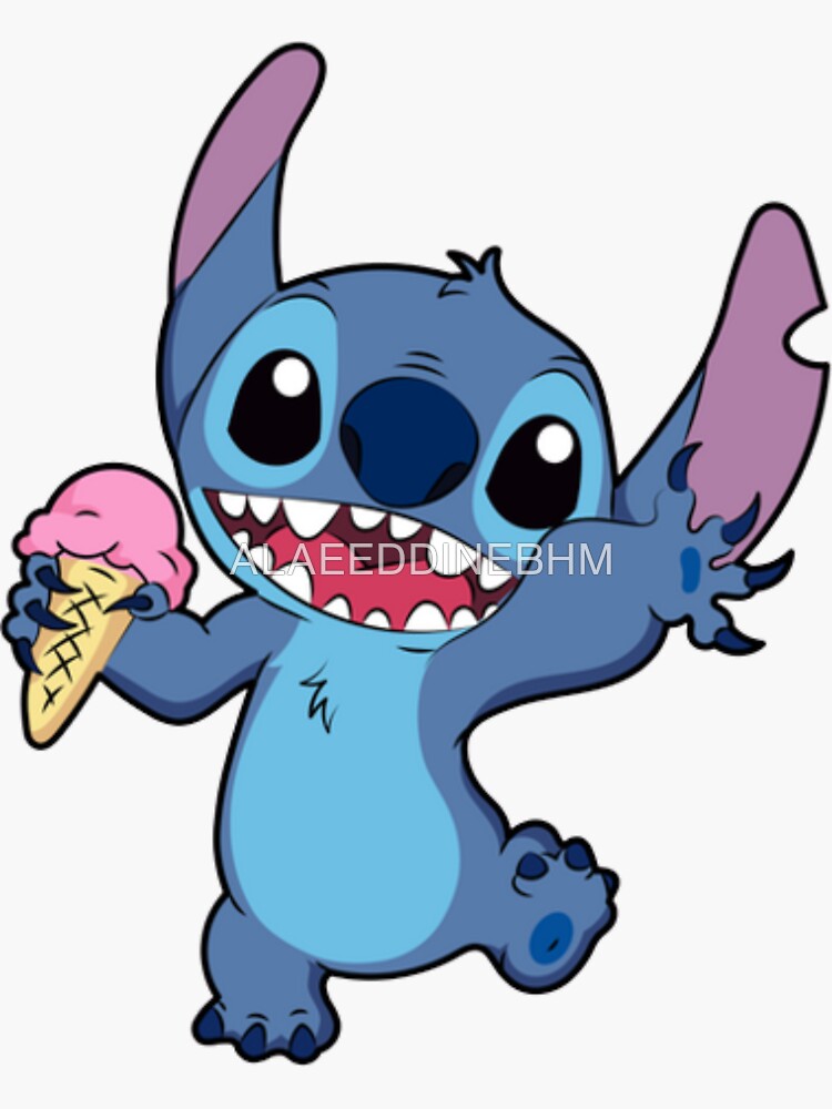 "Stitch with Ice Cream " Sticker for Sale by ALAEEDDINEBHM | Redbubble