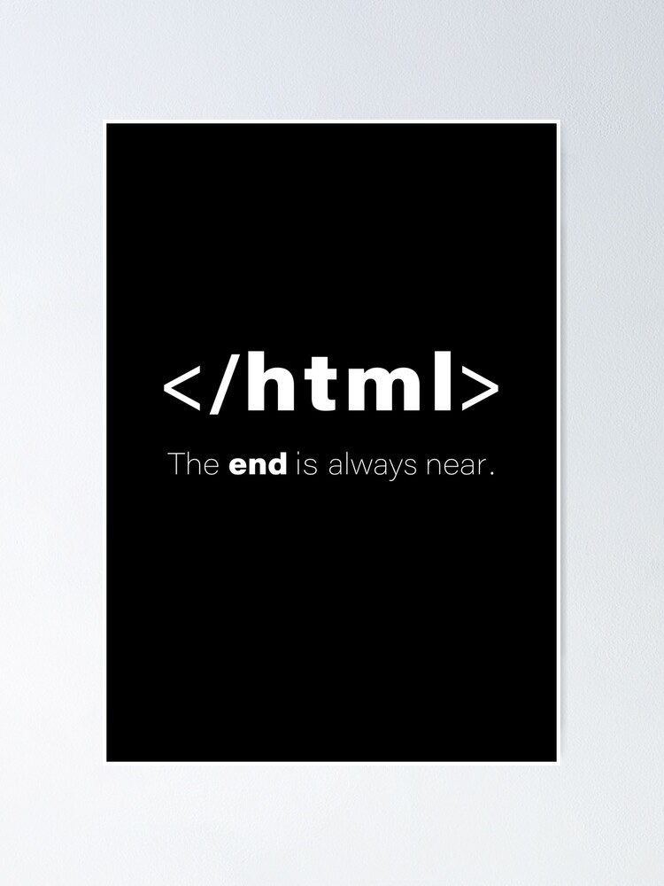 "Coding Cards, Graphics Filled With HTML Coding Jokes" Poster for Sale ...