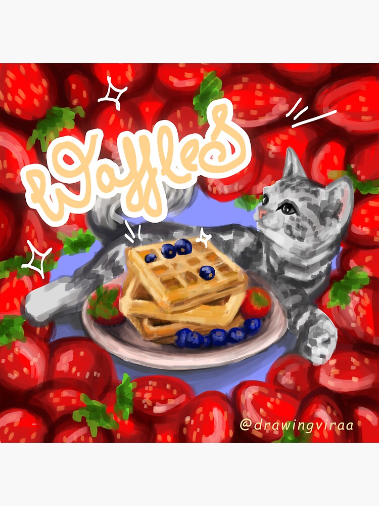 "Waffle Cat" Sticker for Sale by elviraaM | Redbubble