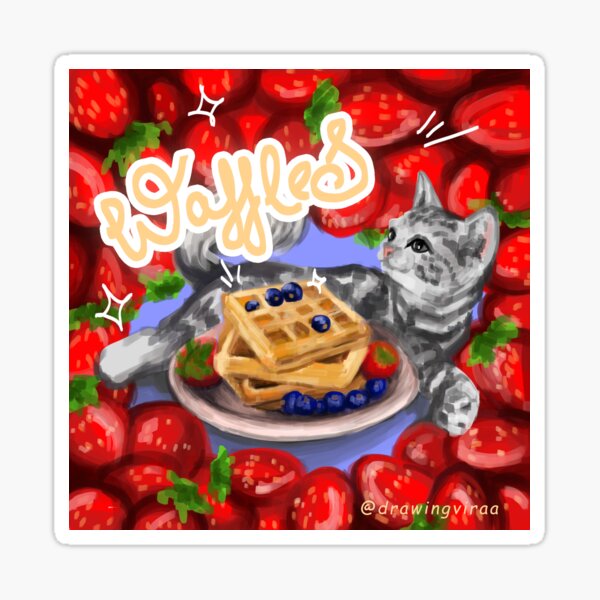 "Waffle Cat" Sticker for Sale by elviraaM | Redbubble