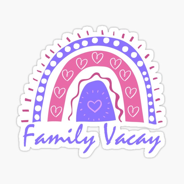 "Family Vacay Cute Fun Doodle Boho Rainbow" Sticker for Sale by ...