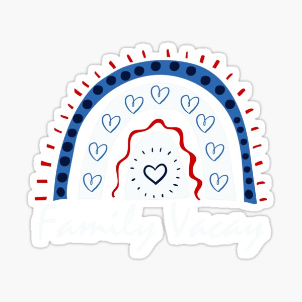 "Family Vacay Cute Fun Doodle Boho Rainbow" Sticker for Sale by ...