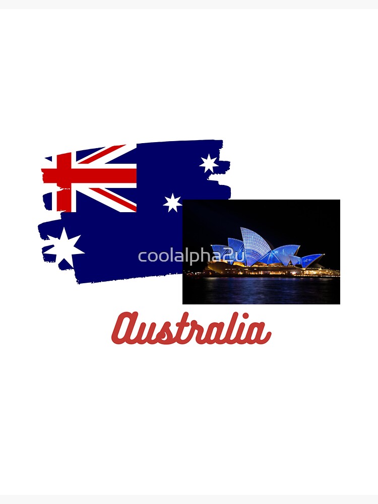"Australia flag and landscape - Opera House" Sticker for Sale by ...