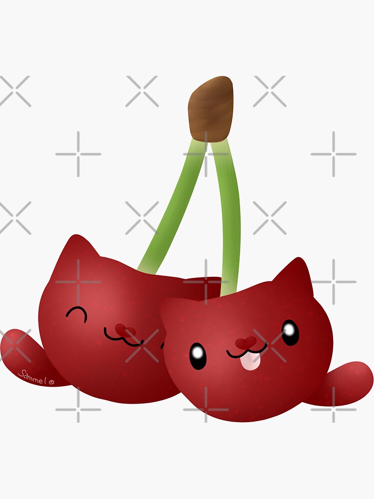 "cherrycat" Sticker for Sale by Sammel-arts | Redbubble