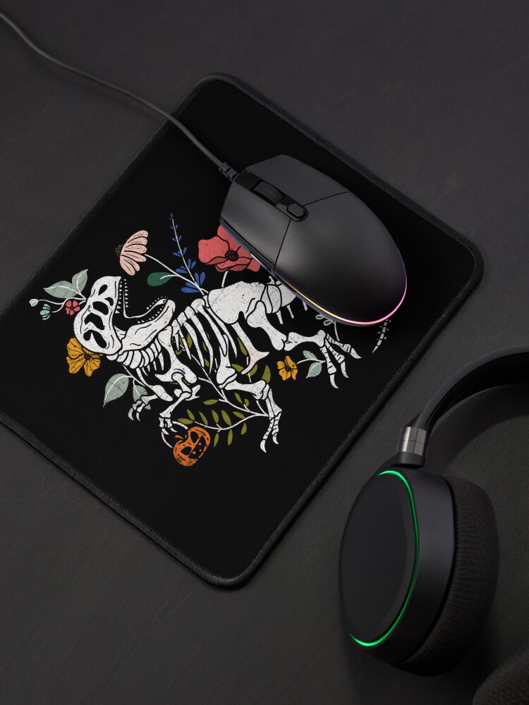 "Halloween t-rex dinosaur skeleton bones floral tropical fossil" Mouse ...