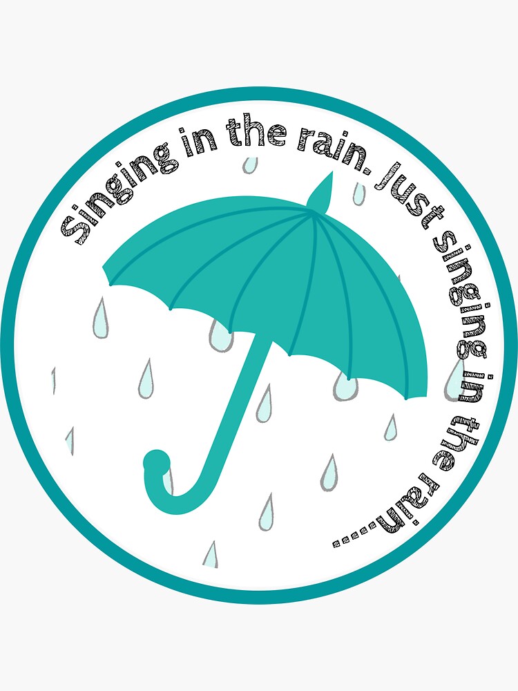 "Camp Songs: Singing in the rain." Sticker for Sale by CWYMCA | Redbubble