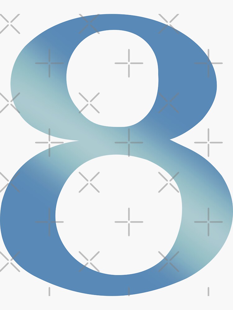 "Number 8 in blue" Sticker for Sale by maywinterfox | Redbubble