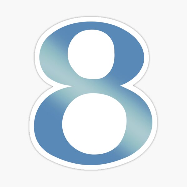 "Number 8 in blue" Sticker for Sale by maywinterfox | Redbubble