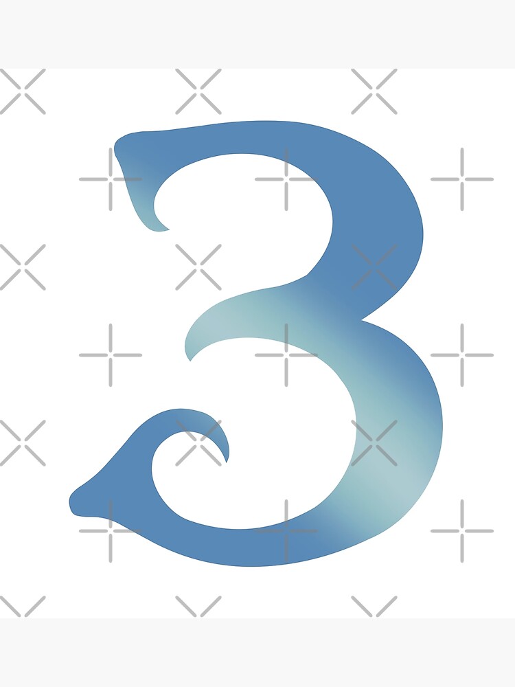Póster « Número 3 en azul» de maywinterfox | Redbubble