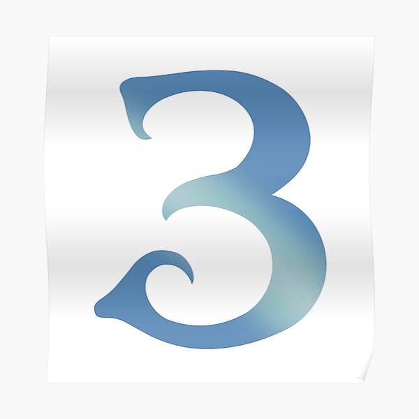 Póster « Número 3 en azul» de maywinterfox | Redbubble