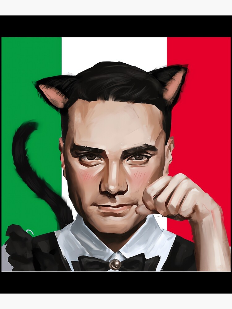 "Ben Shapiro catboy maid Italian pride flag artwork " Poster for Sale ...