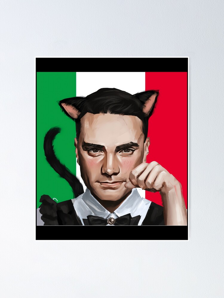 "Ben Shapiro catboy maid Italian pride flag artwork " Poster for Sale ...