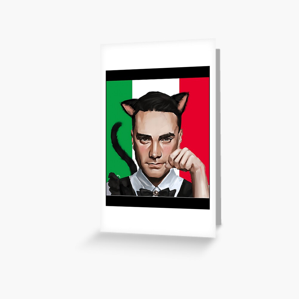 "Ben Shapiro catboy maid Italian pride flag artwork " Greeting Card for ...
