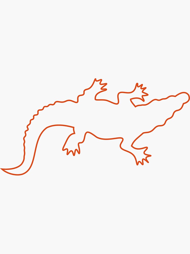 "Simple Gator Outline Design- Orange" Sticker for Sale by karasamm ...