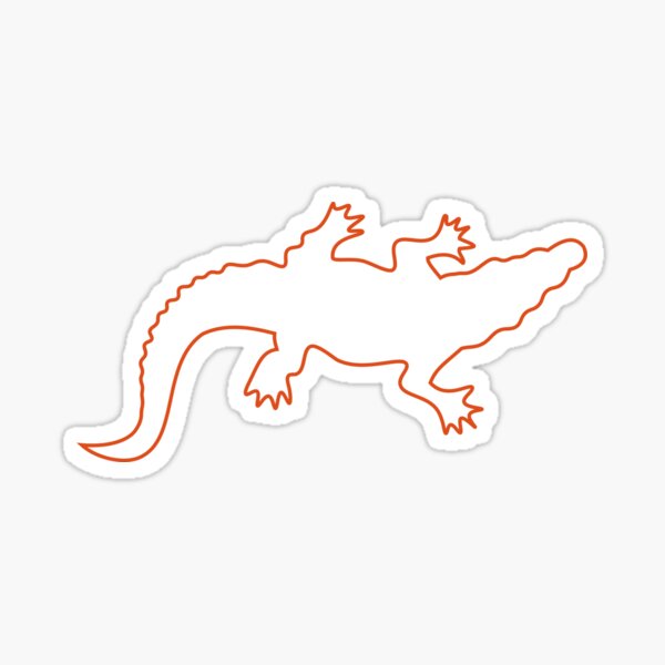 "Simple Gator Outline Design- Orange" Sticker for Sale by karasamm ...