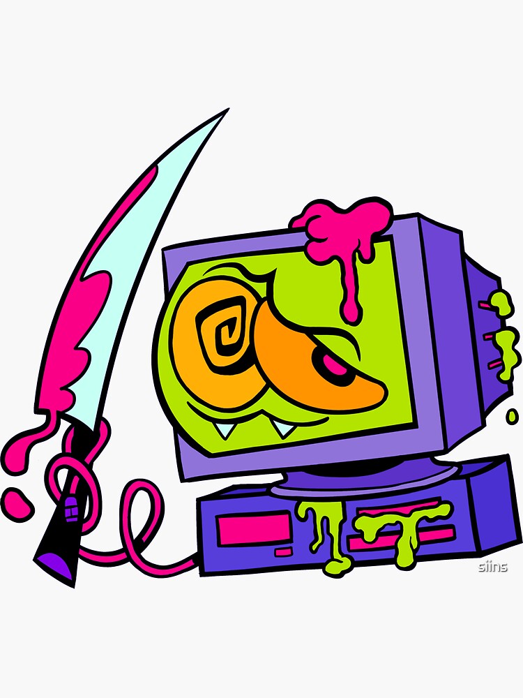 "Y2K GOOP - KNIFE COMPUTER" Sticker for Sale by siins | Redbubble