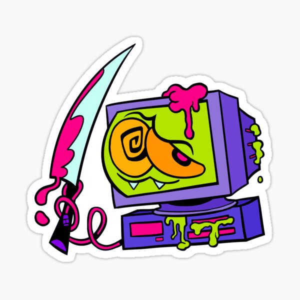 "Y2K GOOP - KNIFE COMPUTER" Sticker for Sale by siins | Redbubble