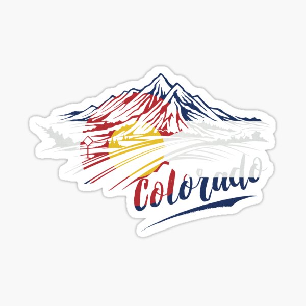 "Colorado Mountain Road with CO state flag" Sticker for Sale by ...