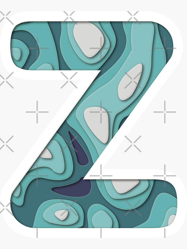 "Z alphabet paper cut style,Bule and White color" Sticker for Sale by ...
