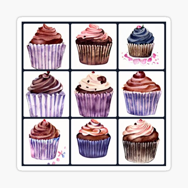 "Chocolate Cupcake Pack " Sticker for Sale by CinderPress | Redbubble