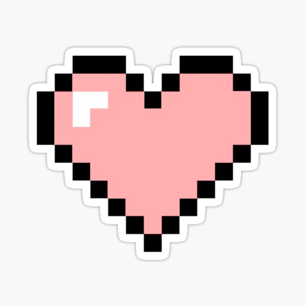 "aesthetic pink pixel heart" Sticker for Sale by alex sinno | Redbubble