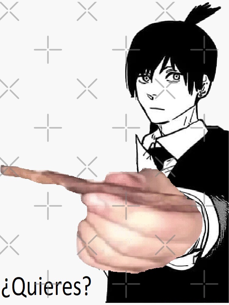 "Aki Meme Quieres - Chainsaw Man" Sticker for Sale by koifins | Redbubble