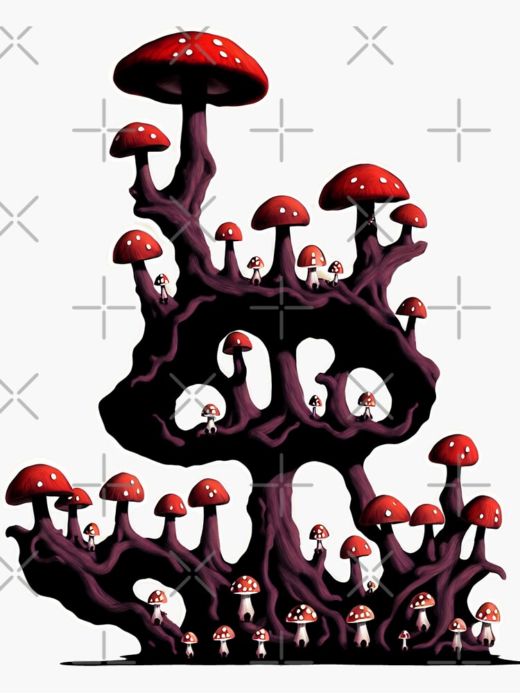 "Shroom people in toadstool caves" Sticker for Sale by BrachiaST ...